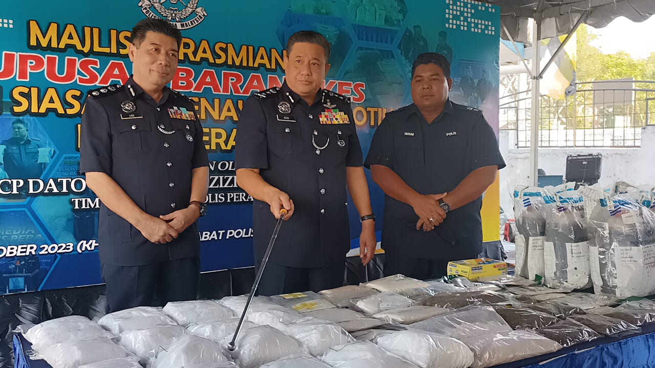 Polis Perak lupus dadah pelbagai jenis bernilai RM2.1 juta - MG Perak