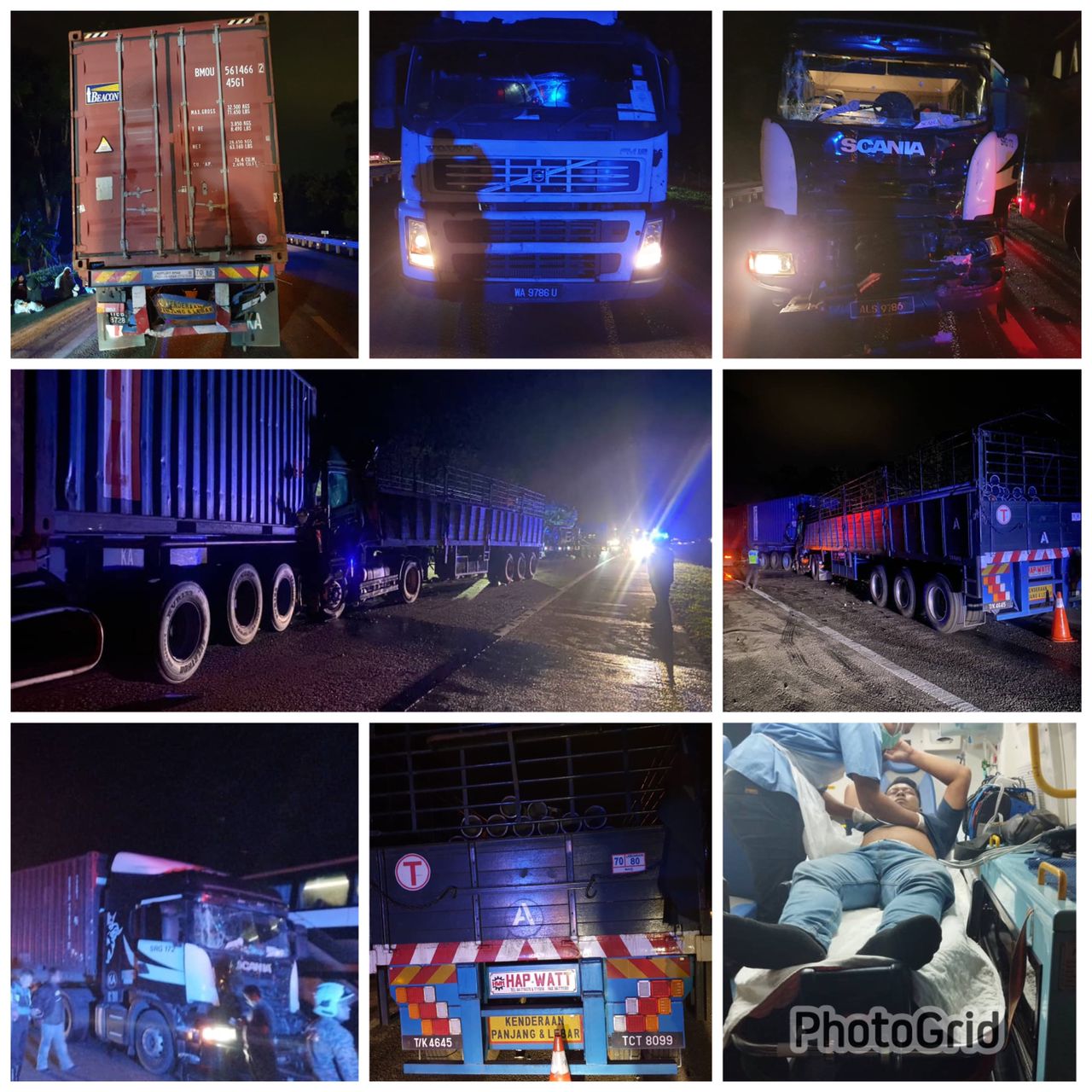 Tiga lori terlibat kemalangan di lebuhraya PLUS - MG Perak Tiga lori terlibat kemalangan di lebuhraya PLUS - MG Perak